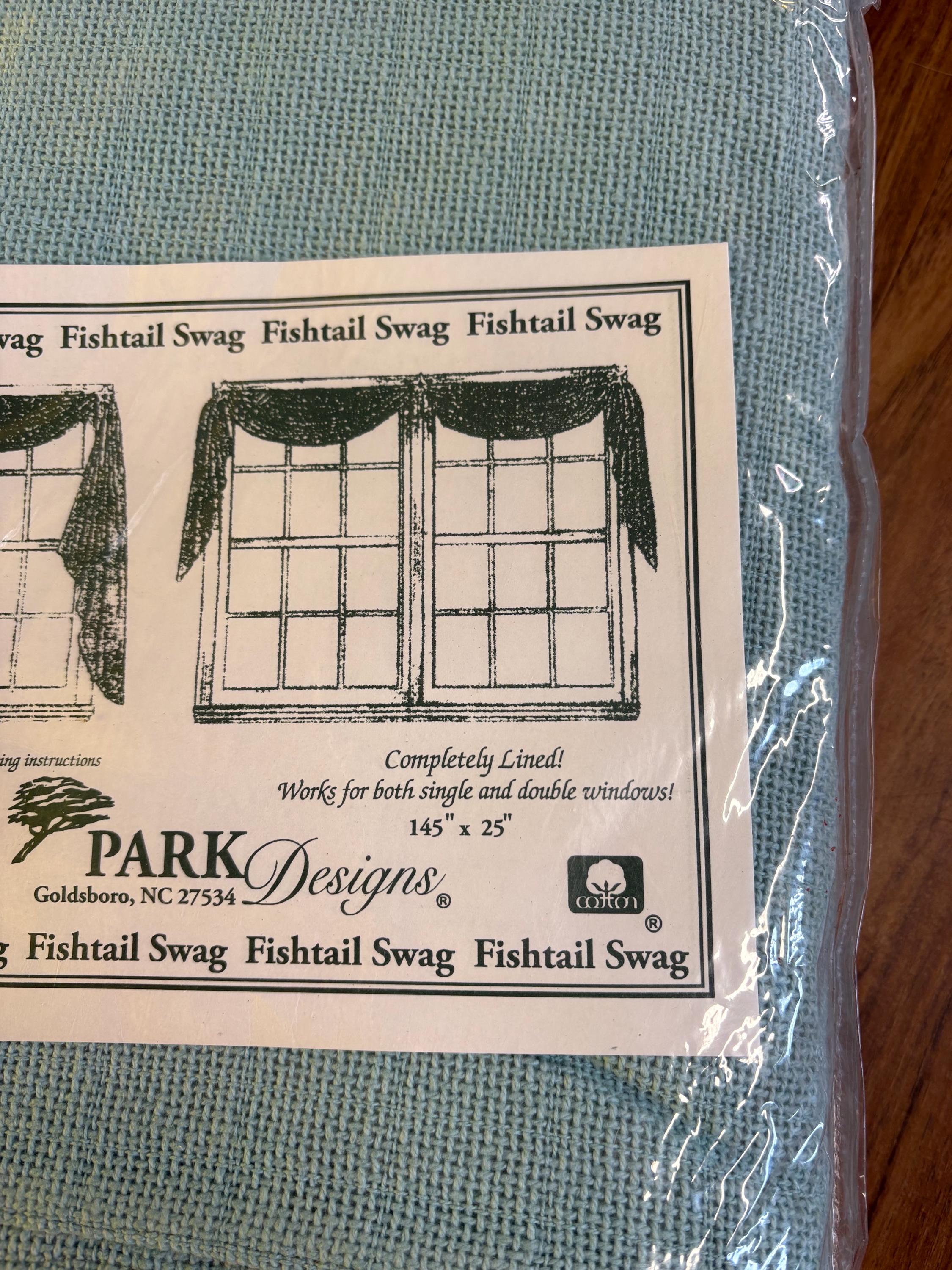 New Park Designs Sea Blue Fishtail Swag Curtains 145x 25 Inches - Etsy