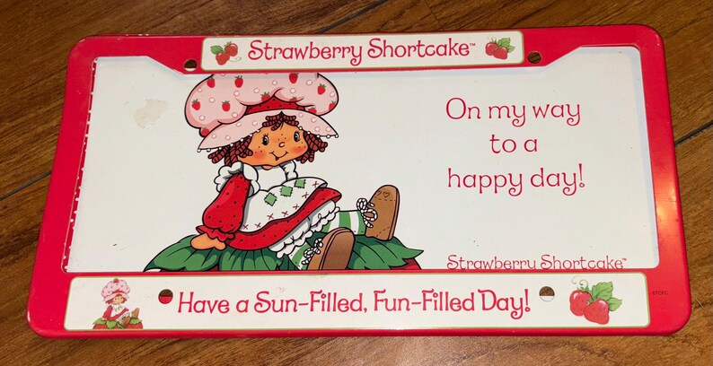 Vintage Strawberry Shortcake Metal License Plate - Etsy