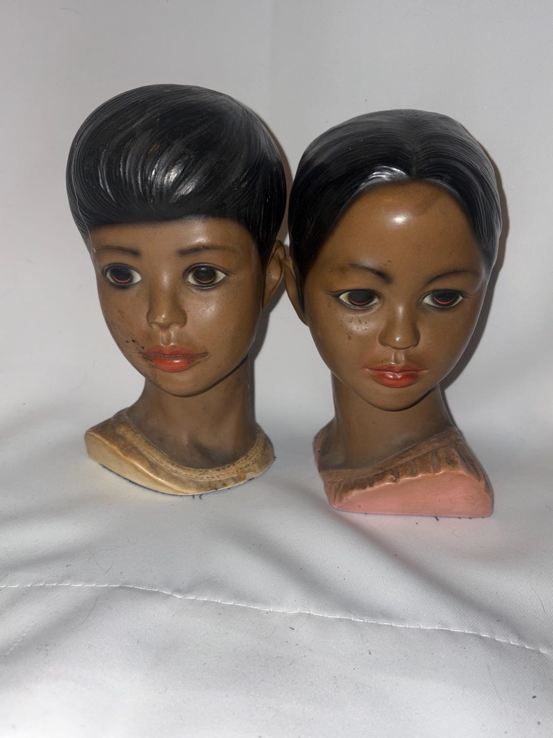 Vintage MCM Lego Dark Skin Head Busts Hispanic Mexican African Art 1950 ...