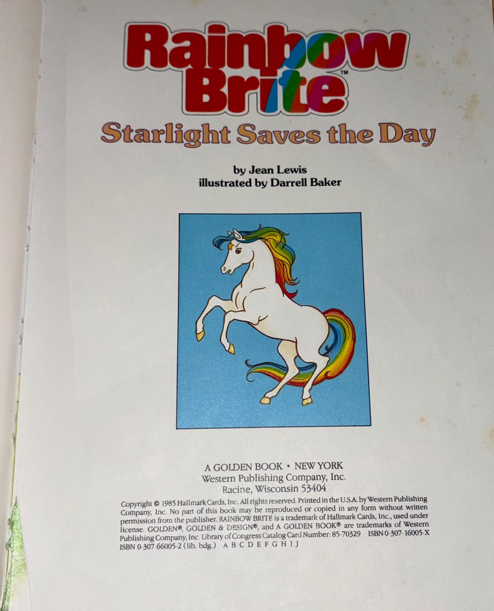 1985 Rainbow Brite Starlight Saves the Day Vintage Hardcover Children’s ...