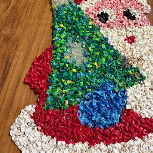 Rare Vintage Plastic Popcorn Santa Claus & Christmas Tree 21x19 Inch - Etsy
