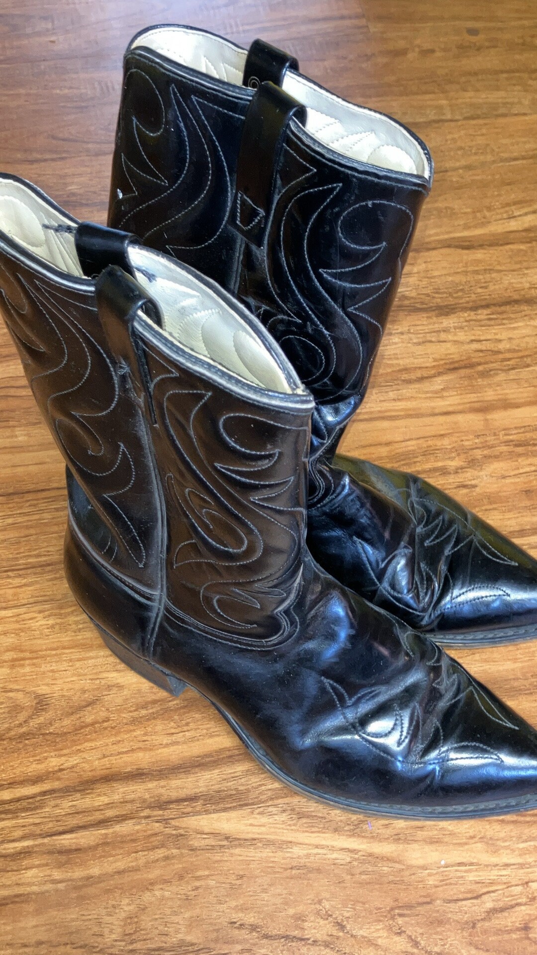 Vintage Mens Acme, Black Leather, Cowboy Boots - Etsy