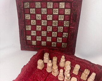 Vintage 16.5" Aztec Mayan & Conquistadors Chess Set - Etsy