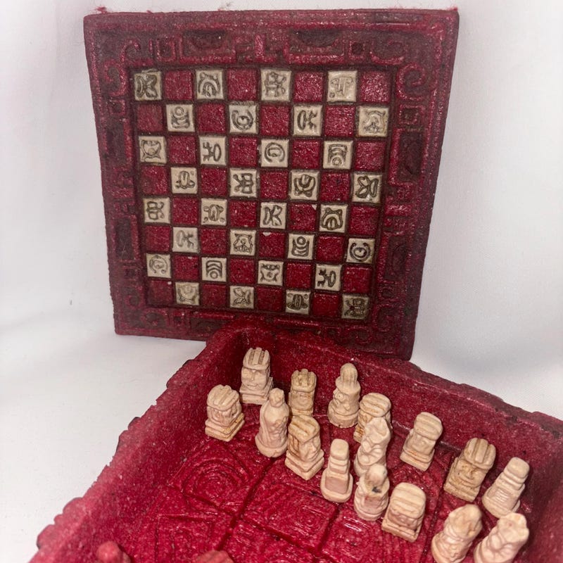 Red Chess Board - Etsy