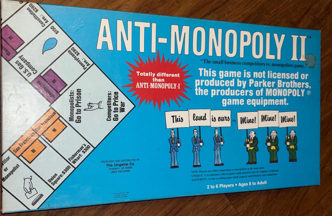 Anti-monopoly 2 1985 Vintage Board Game Complete - Etsy