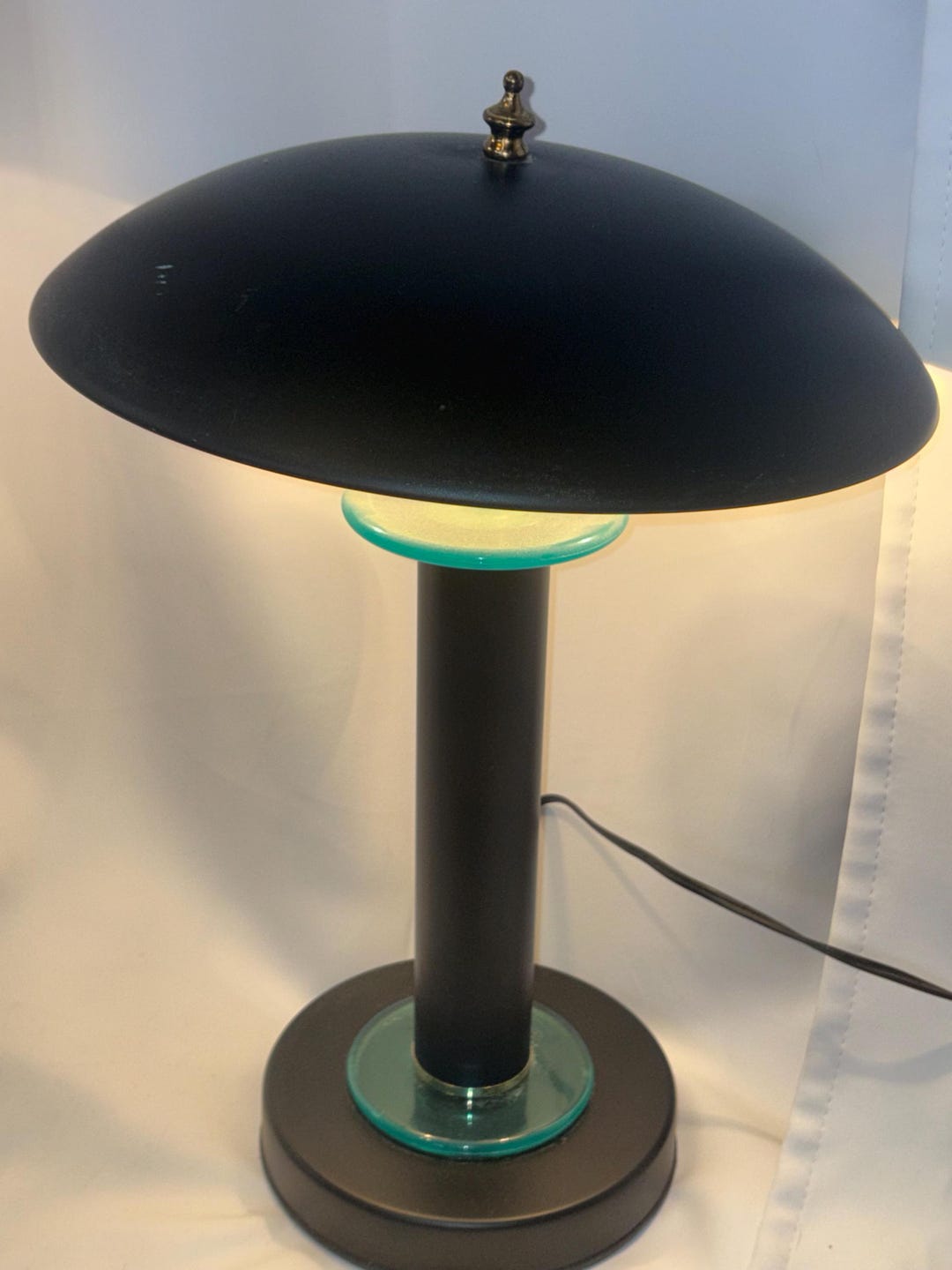 Vintage Touch Lamp Black Metal Lamp Mushroom Light Saucer Light Black ...