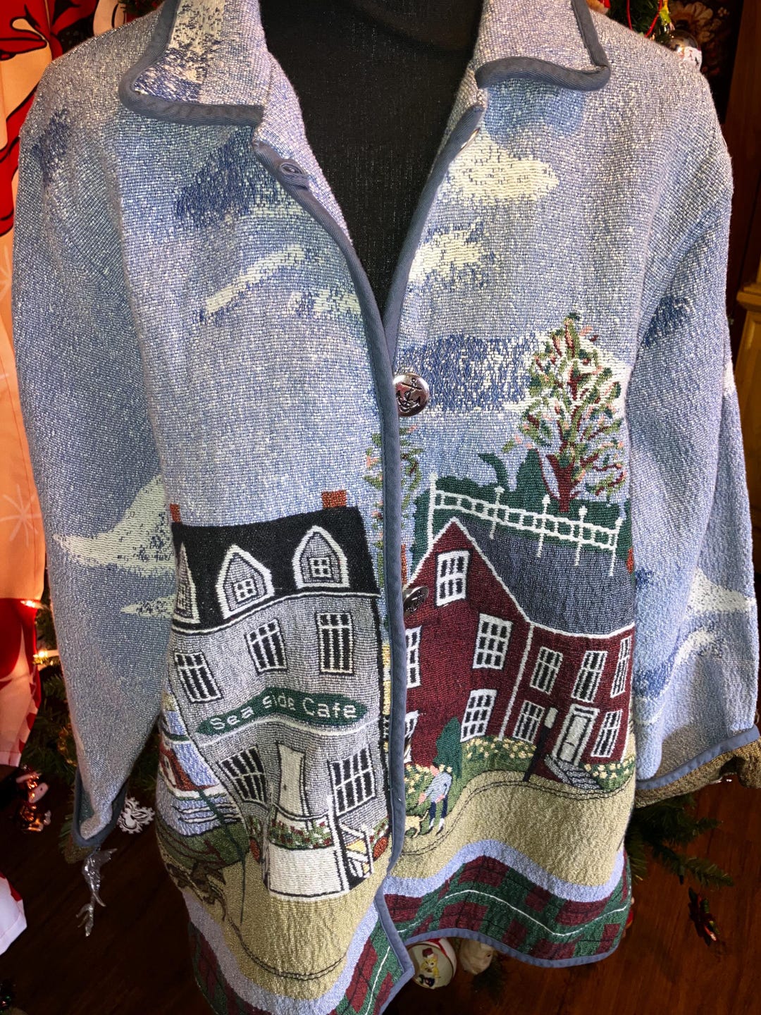 Vintage Seaside Lighthouse Scene Tapestry 2x Jacket Y2K 90s Blazer - Etsy