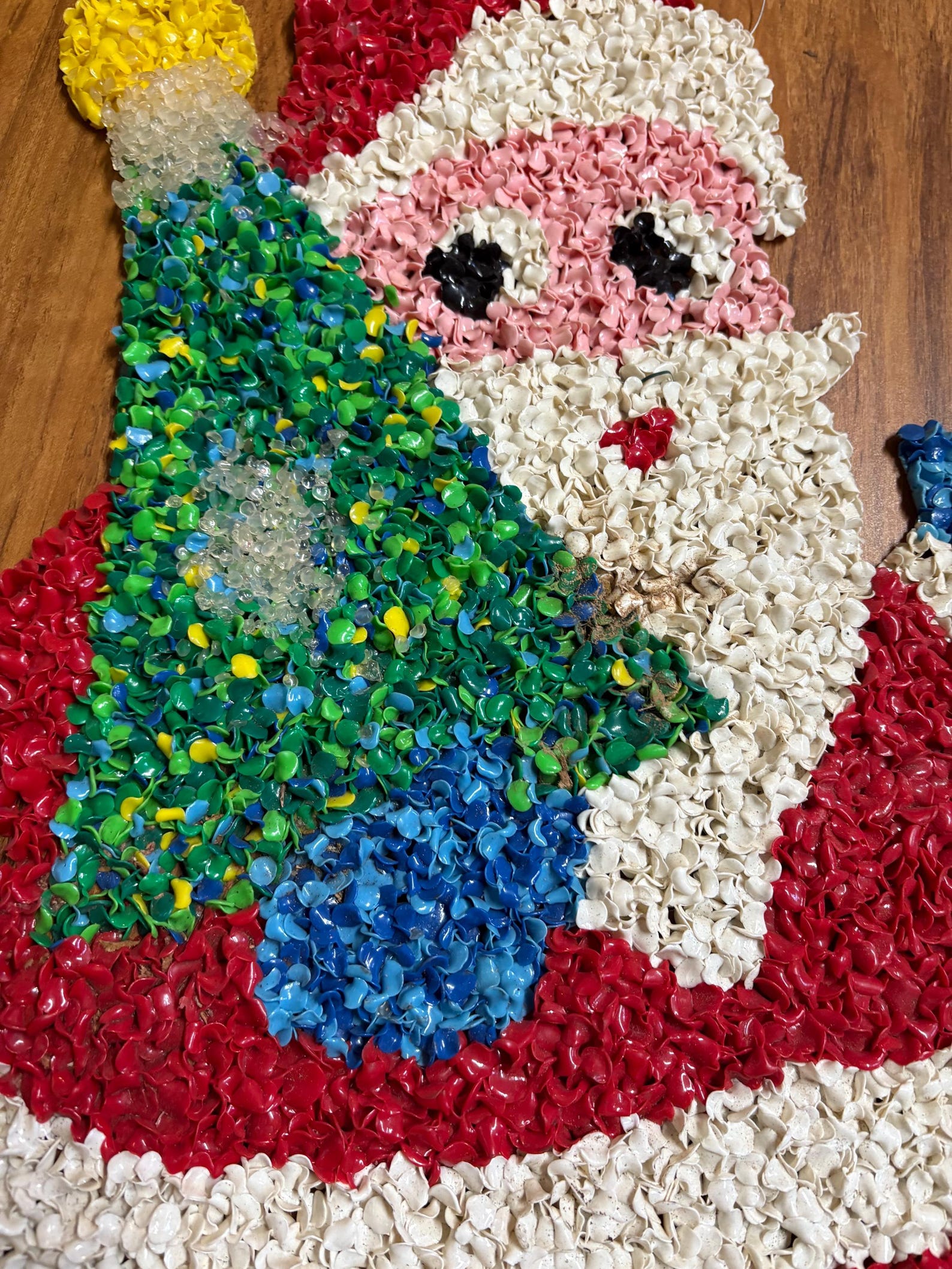 Rare Vintage Plastic Popcorn Santa Claus & Christmas Tree 21x19 Inch - Etsy