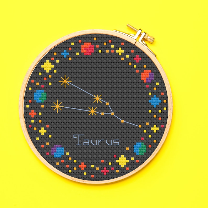 Taurus Constellation Cross Stitch Pattern: Zodiac Astrology (PDF ...