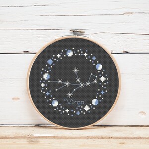 Virgo Constellation Cross Stitch Pattern: Modern Astrology Design (PDF ...