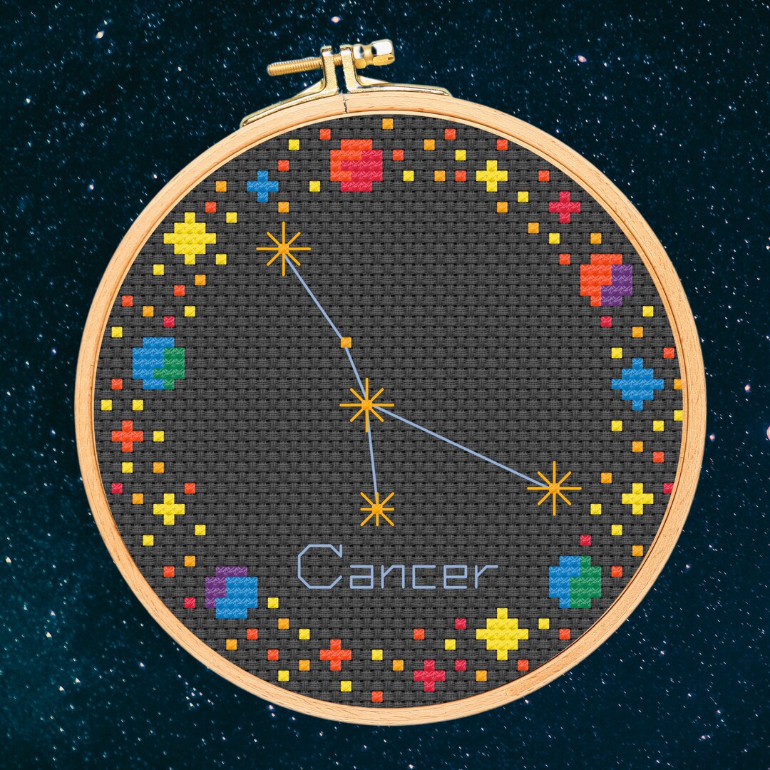 Cancer Constellation Cross Stitch Pattern: Modern Zodiac Design (PDF ...