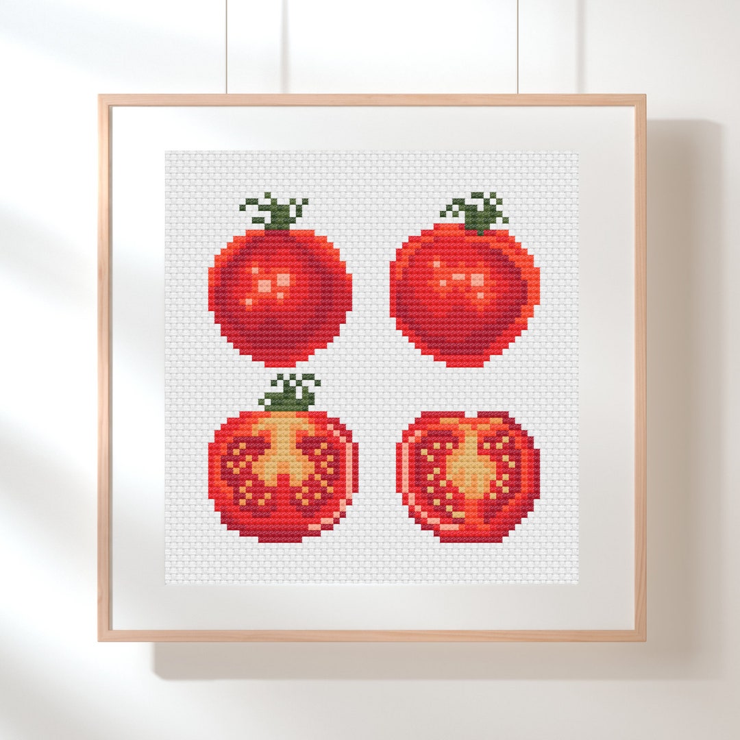Cherry Tomatoes Cross Stitch Pattern: Beginner Vegetable Sampler (PDF Download) - Etsy