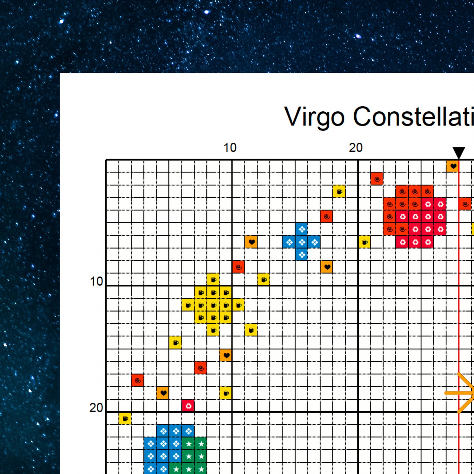 Virgo Constellation Cross Stitch Pattern: Modern Astrology Design (PDF ...