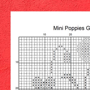 Mini Poppies Garden 4 Inch Cross Stitch Pattern Modern Cross Stitch ...