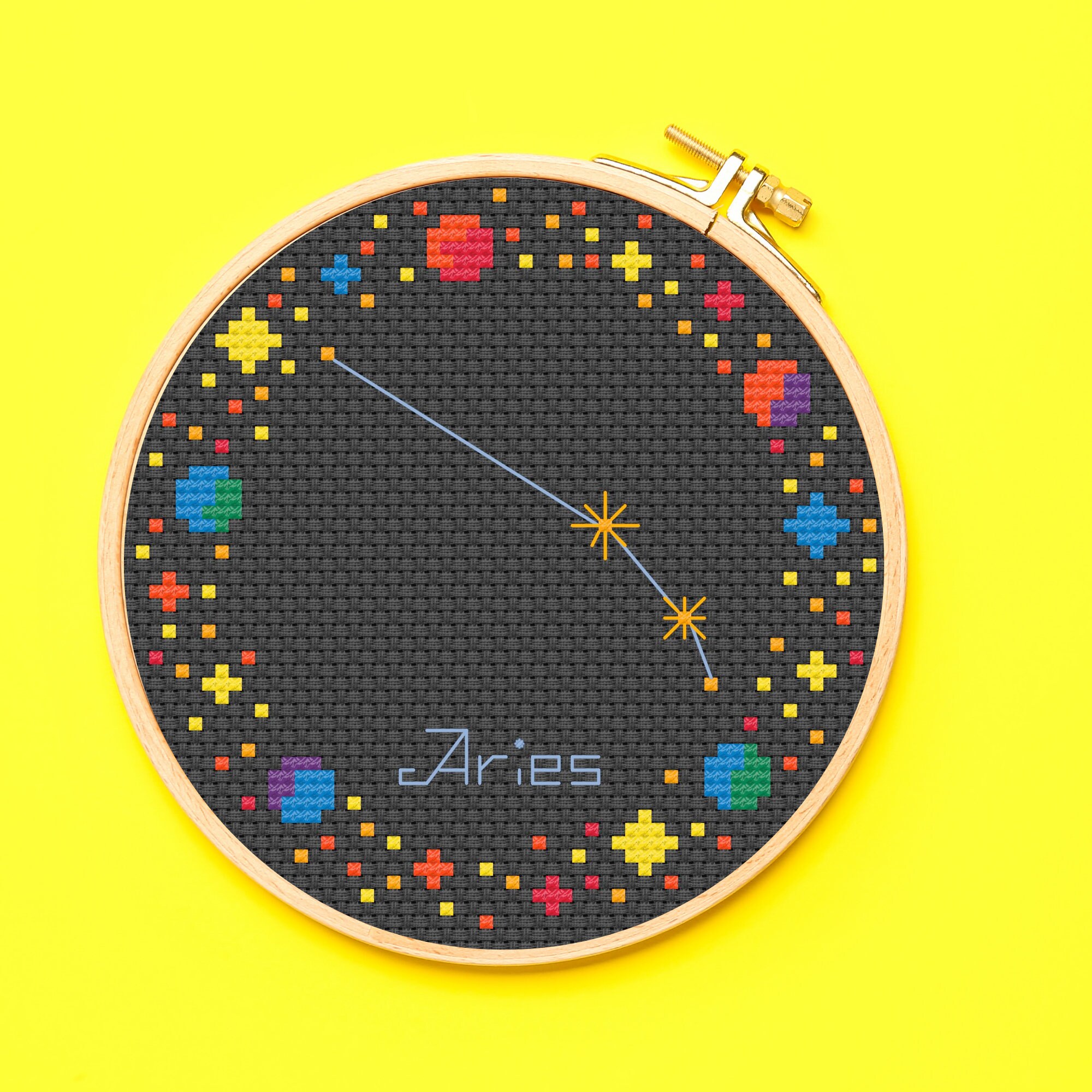 Aries Constellation Cross Stitch Pattern: Zodiac Space Design (PDF ...