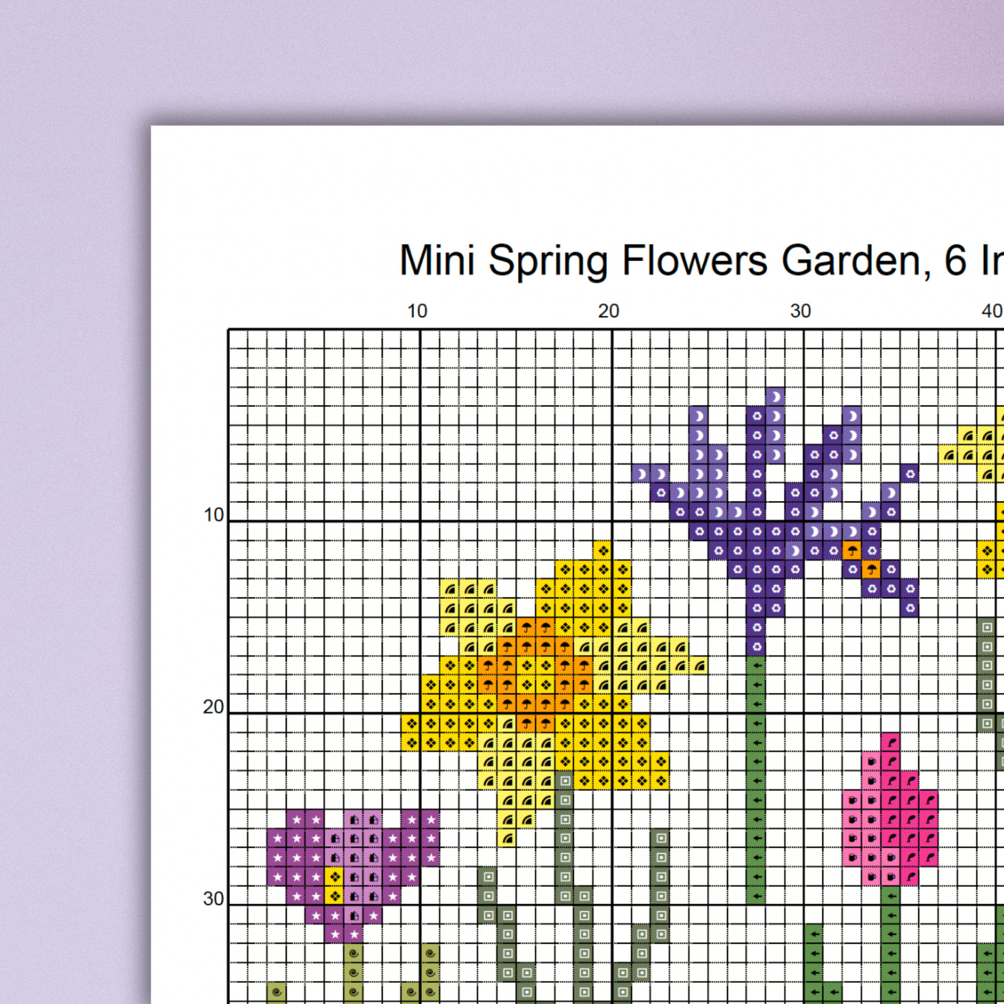 Mini Spring Flowers Garden 6 Inch Cross Stitch Pattern - Modern Cross ...