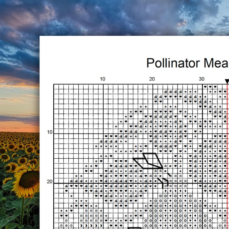 Autumn Pollinator Meadow Cross Stitch Pattern: Bees & Fall Flowers (PDF ...