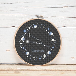 Taurus Constellation Cross Stitch Pattern: Zodiac Astrology (PDF ...