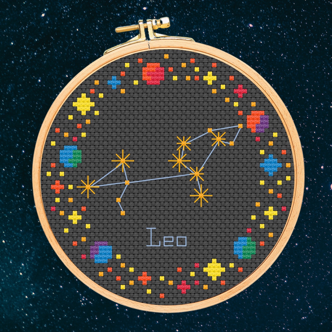 Leo Constellation Cross Stitch Pattern: Modern Zodiac Design (PDF ...