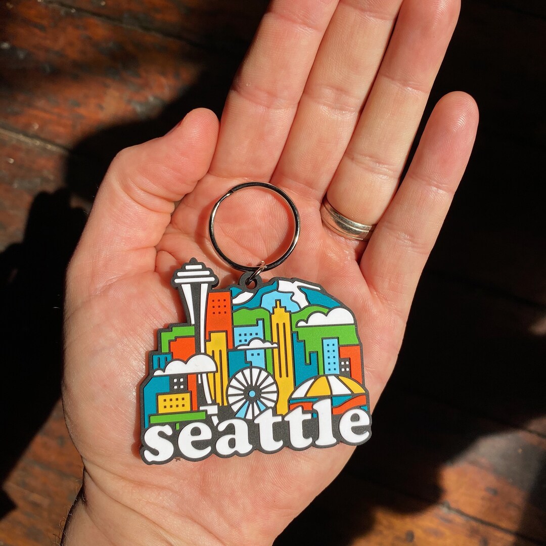 Seattle- PVC RUBBER KEYCHAIN - Etsy
