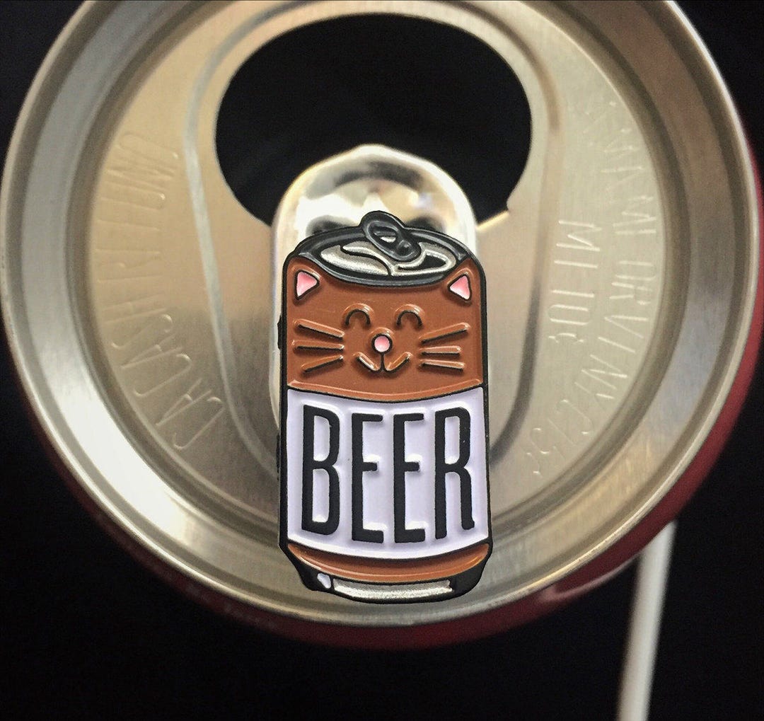 Beer Cat - Enamel Pin - Etsy