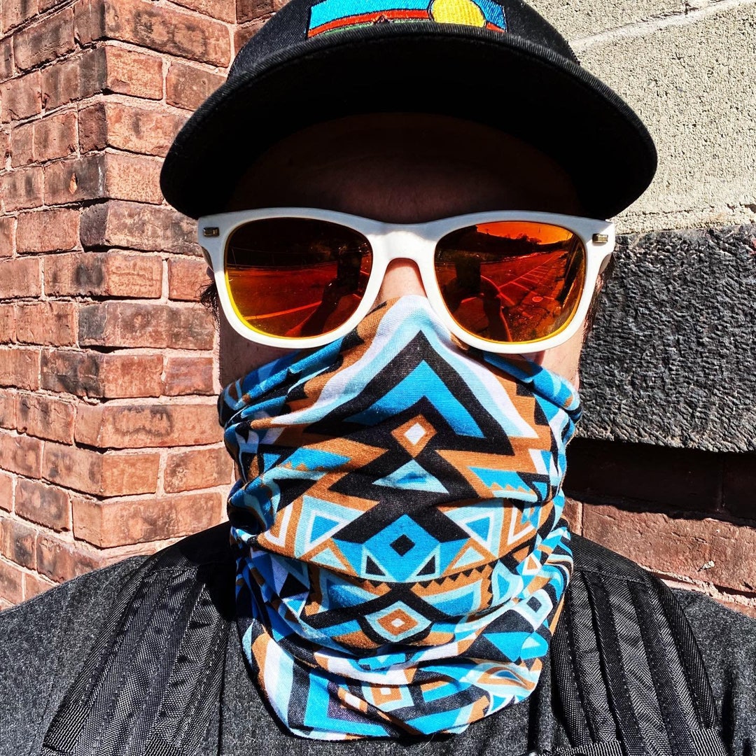 Aztec Blues- Tubular Bandana / Neck Gaiter - Etsy