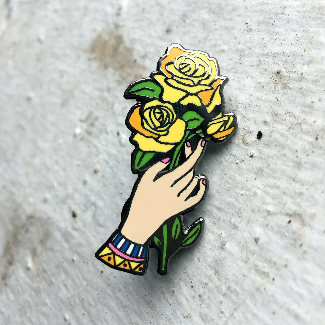 Yellow Rose Hard Enamel Pin - Etsy