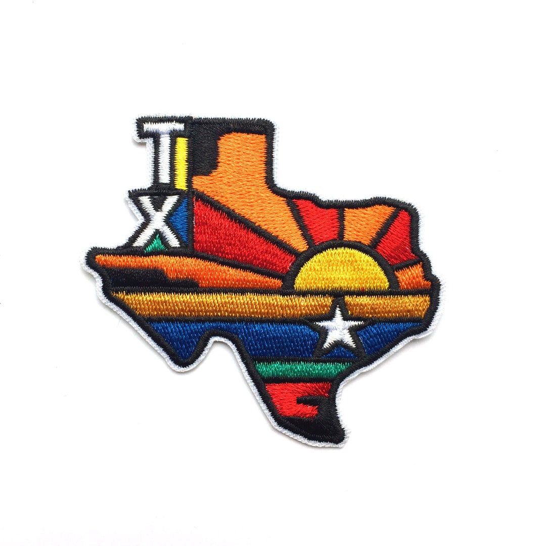 TEXAS- Embroidered Iron on Patch - Etsy