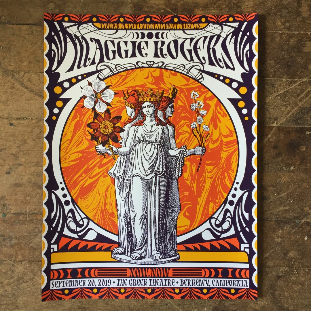 Maggie Rogers Official Poster Berkeley, CA Greek Theatre - Etsy