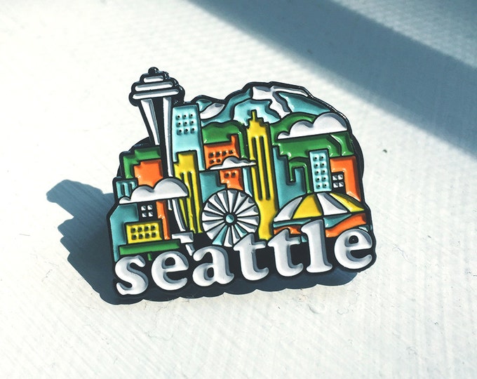 Seattle Skyline Lapel Pin / Seattle Washington Flair / Modern Seattle ...