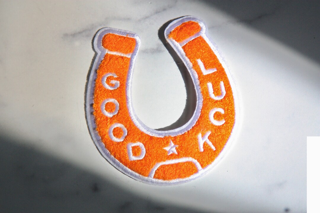 Good Luck- Orange Chenille Iron on Patch - Etsy