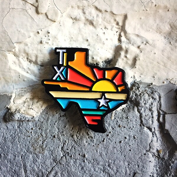 Texas Enamel Pin - Etsy