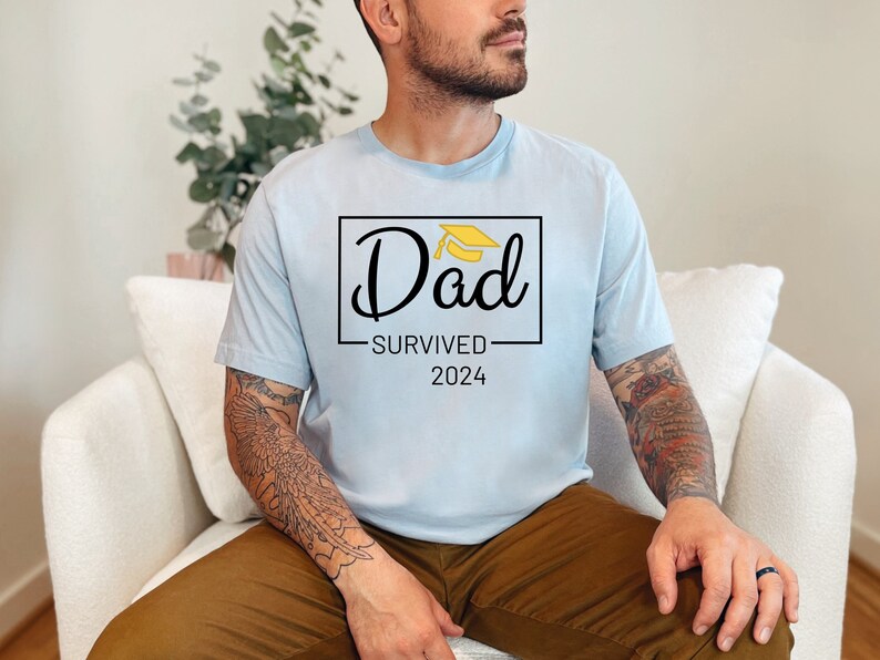 Dad Survived Graduation 2024 Gold Cap, Proud Graduate, Proud of the ...