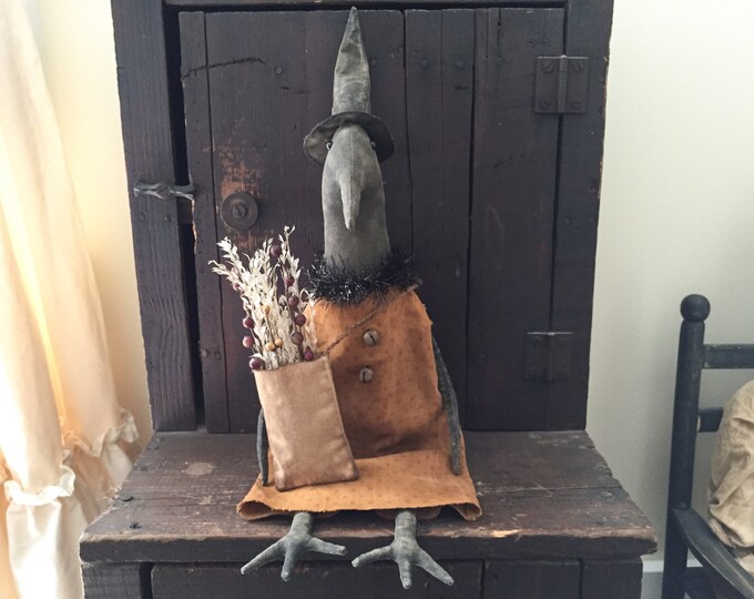 Primitive Folk Art Crow Witch Doll - Etsy