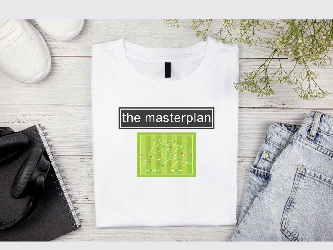The Masterplan T-shirt: Perfect Blend of Football Free Kick Wall Vibes and Retro Music Style A ...