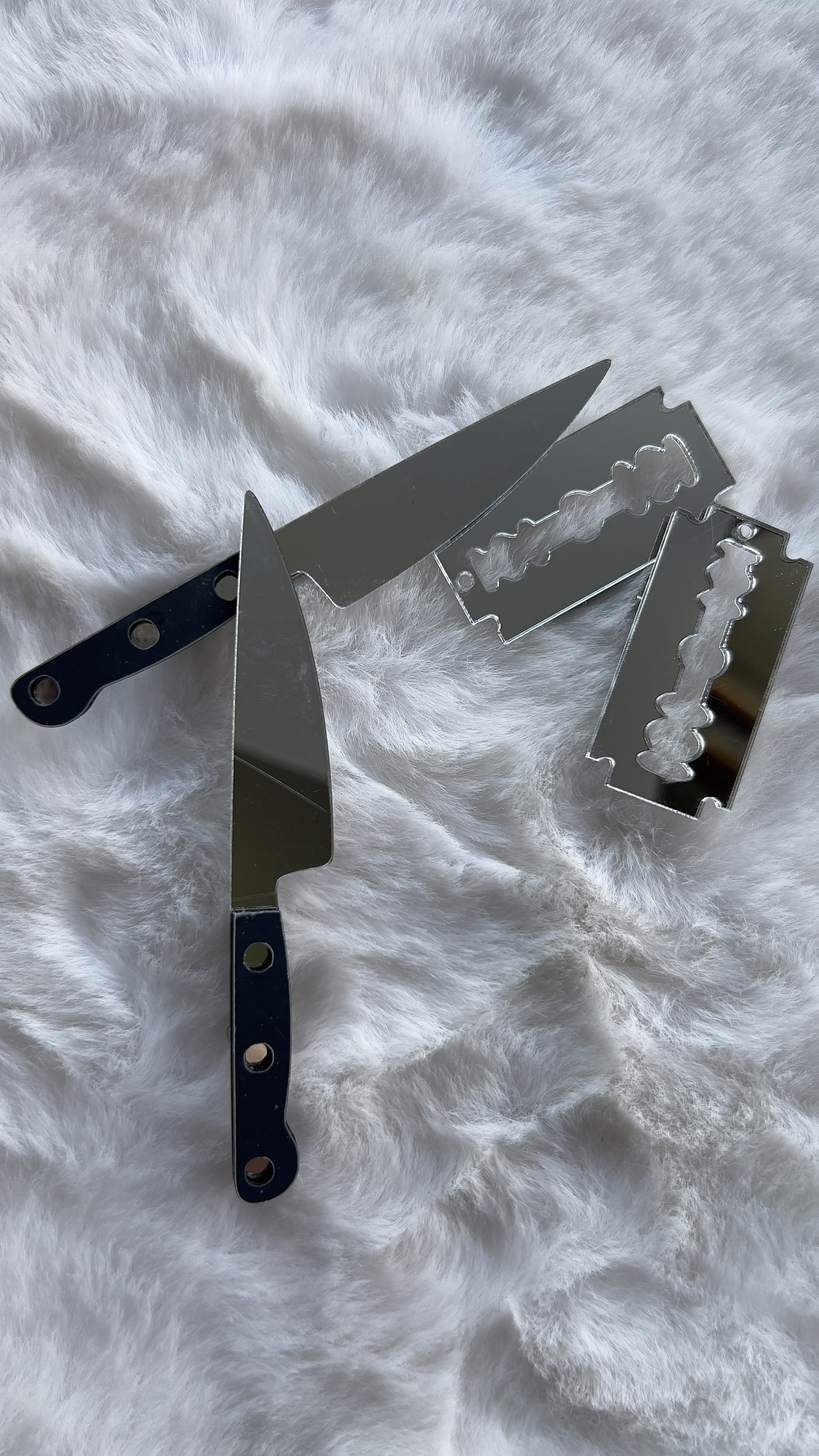 Black & Mirror Knife and Razor Blade Hair Clip. - Etsy