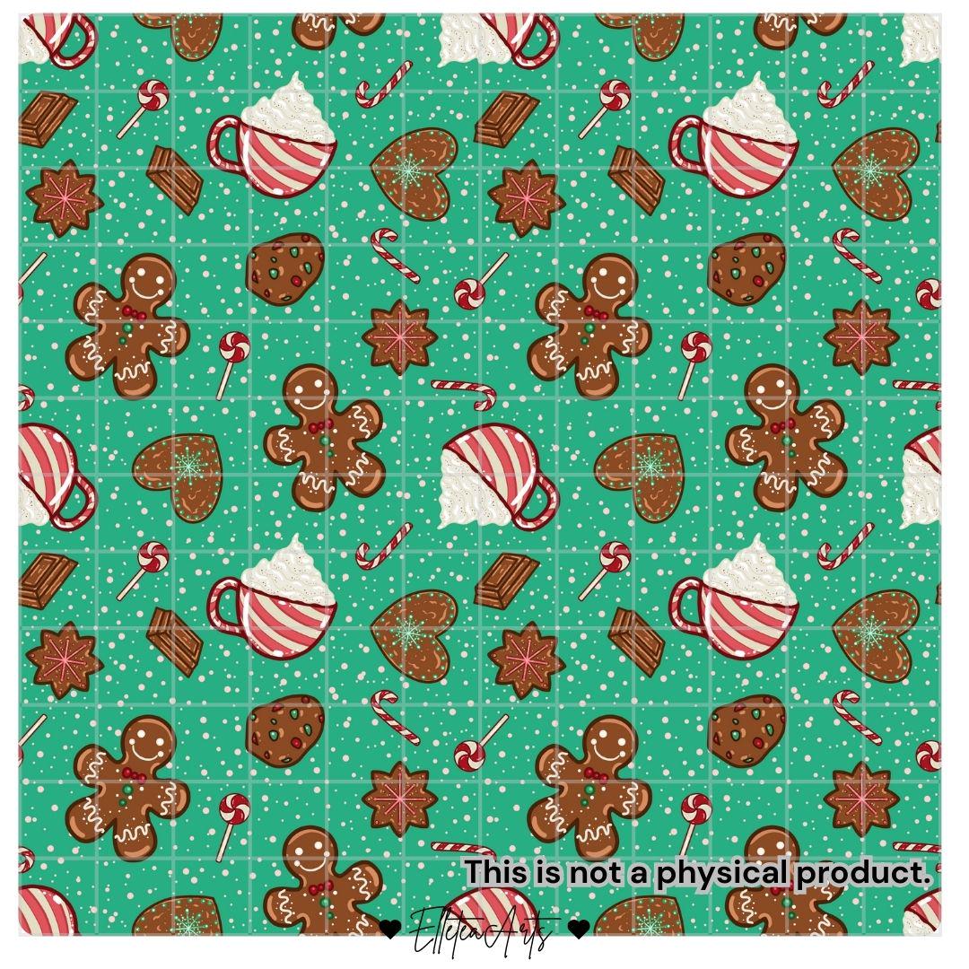 Gingerbread Christmas Seamless Pattern, Holiday PNG (digital Download ...