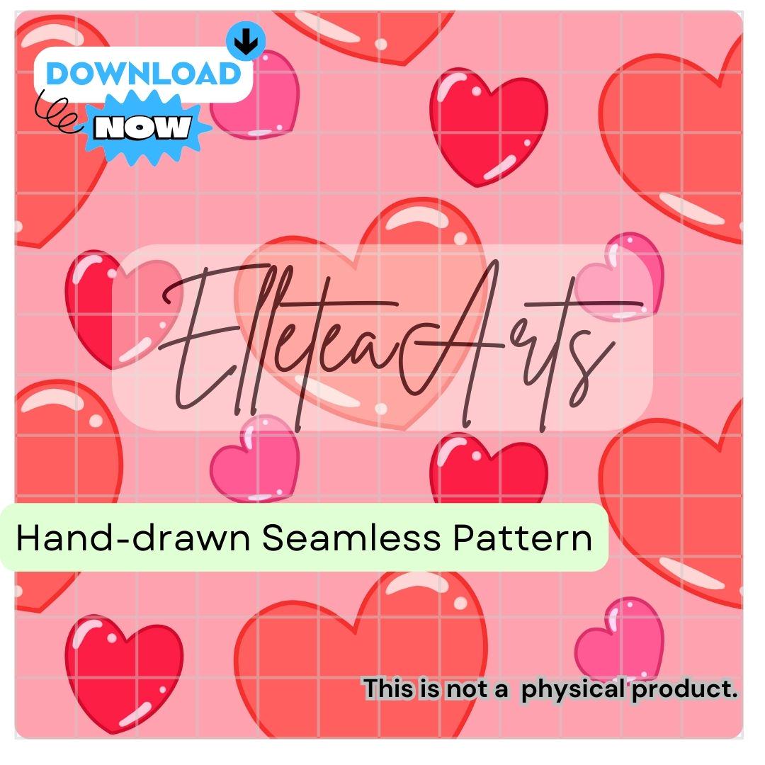 Cute Pink Valentine Hearts Seamless Pattern Seamless File Digital ...