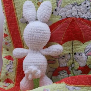 Beautiful Spring White Rabbit Baby Quilt 51x40 With Stuffed White Bunny ...