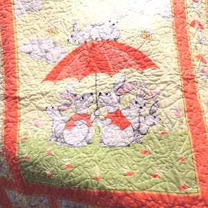 Beautiful Spring White Rabbit Baby Quilt 50x40 - Etsy