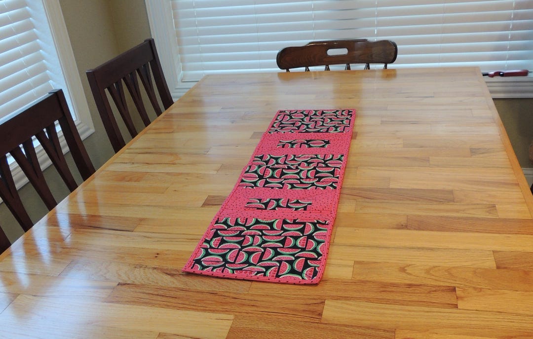 Quilted Summertime Watermelon Table Runner/table Topper 35x10 - Etsy