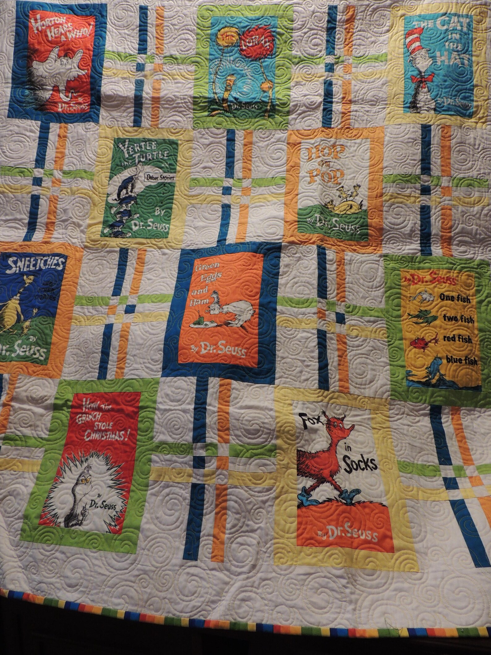 Dr. Seuss Book Cover Quilt 56x52 - Etsy