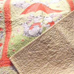Beautiful Spring White Rabbit Baby Quilt 50x40 - Etsy