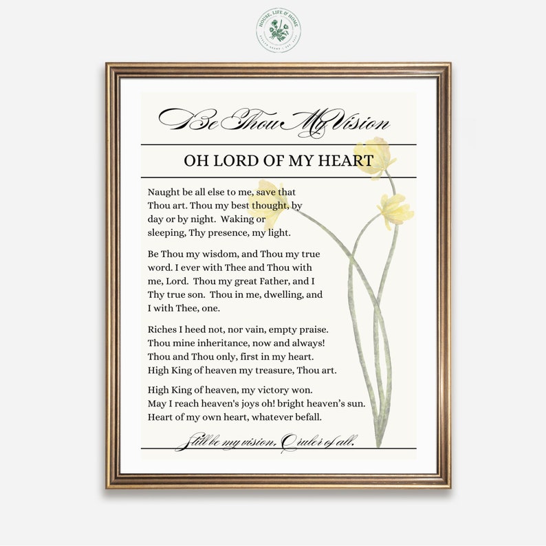 Be Thou My Vision | Hymn Wall Art | Christian Wall Art | Printable ...