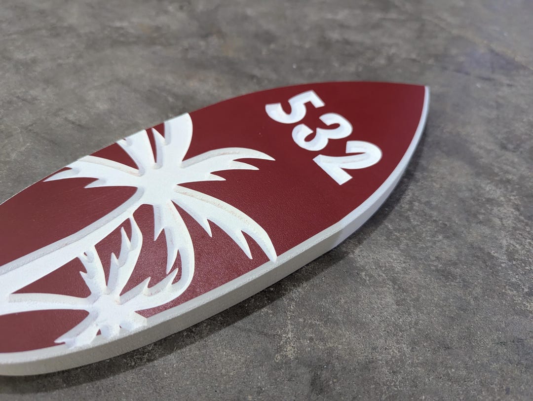 Custom PVC Surfboard Address Sign Weatherproof Coastal Beach Decor ...