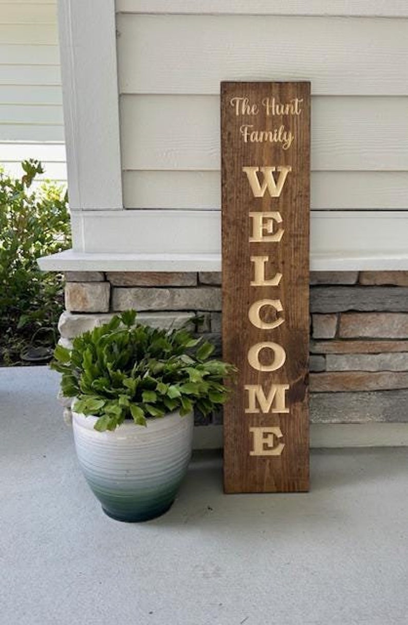 Custom Wood Sign Welcome Front Porch Sign, Carved, Handmade, Pine ...