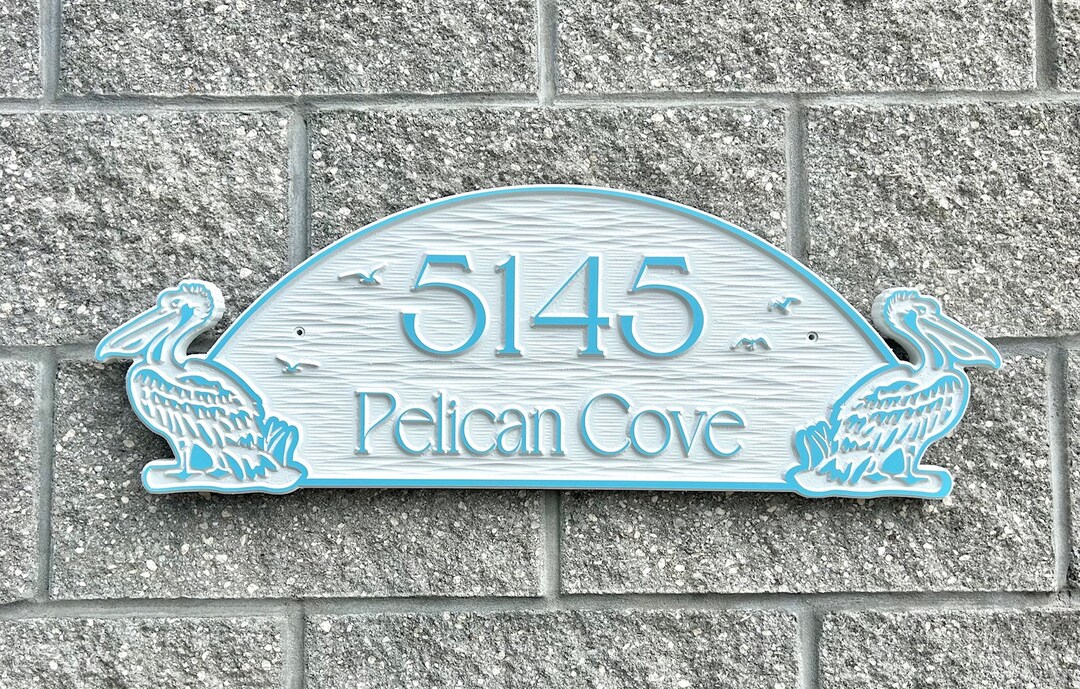 Custom PVC Address Sign Painted House Number With Bird Design and Name ...