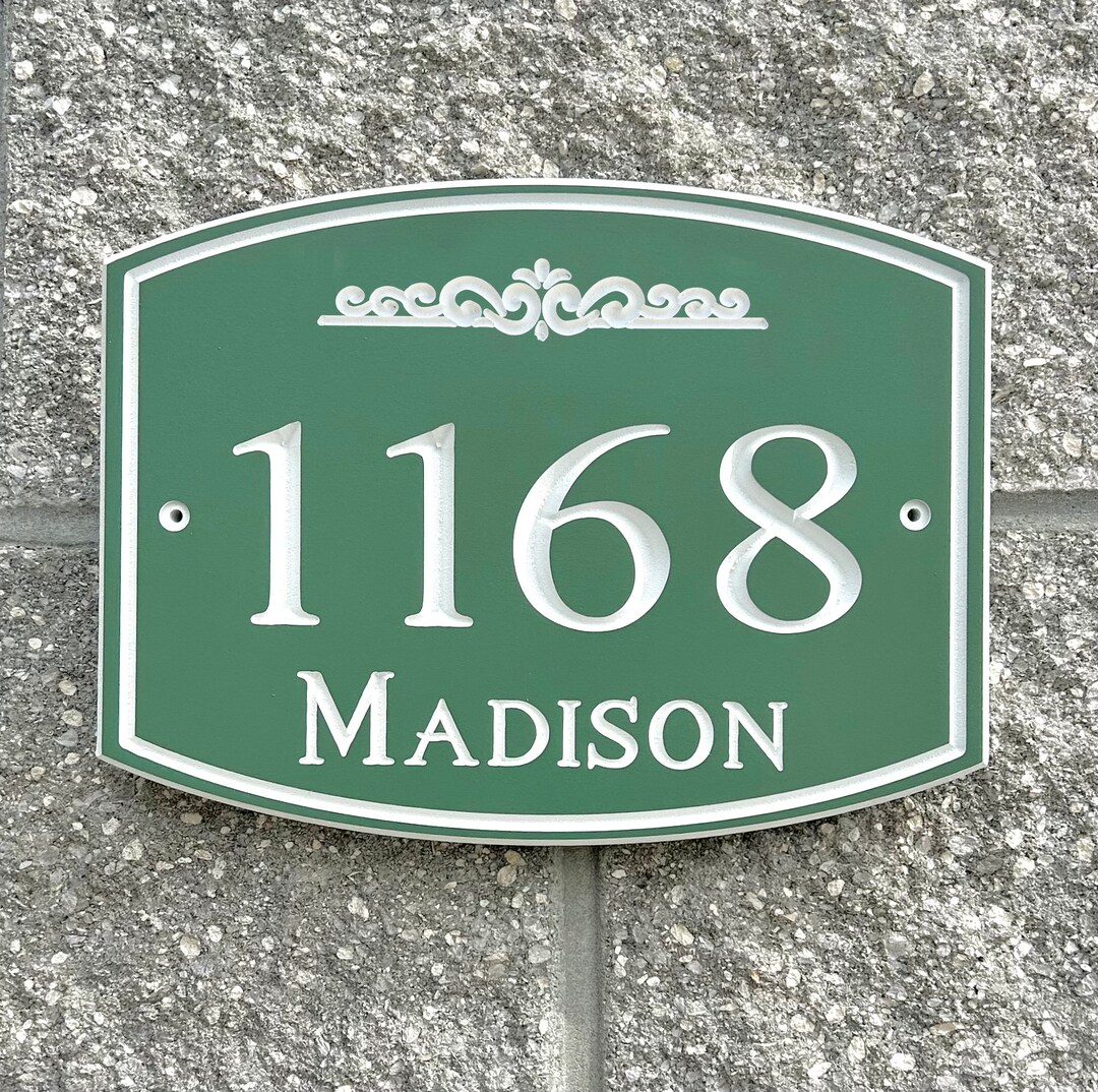 Custom Address Sign Painted Rectangle House Number, Outdoor ...