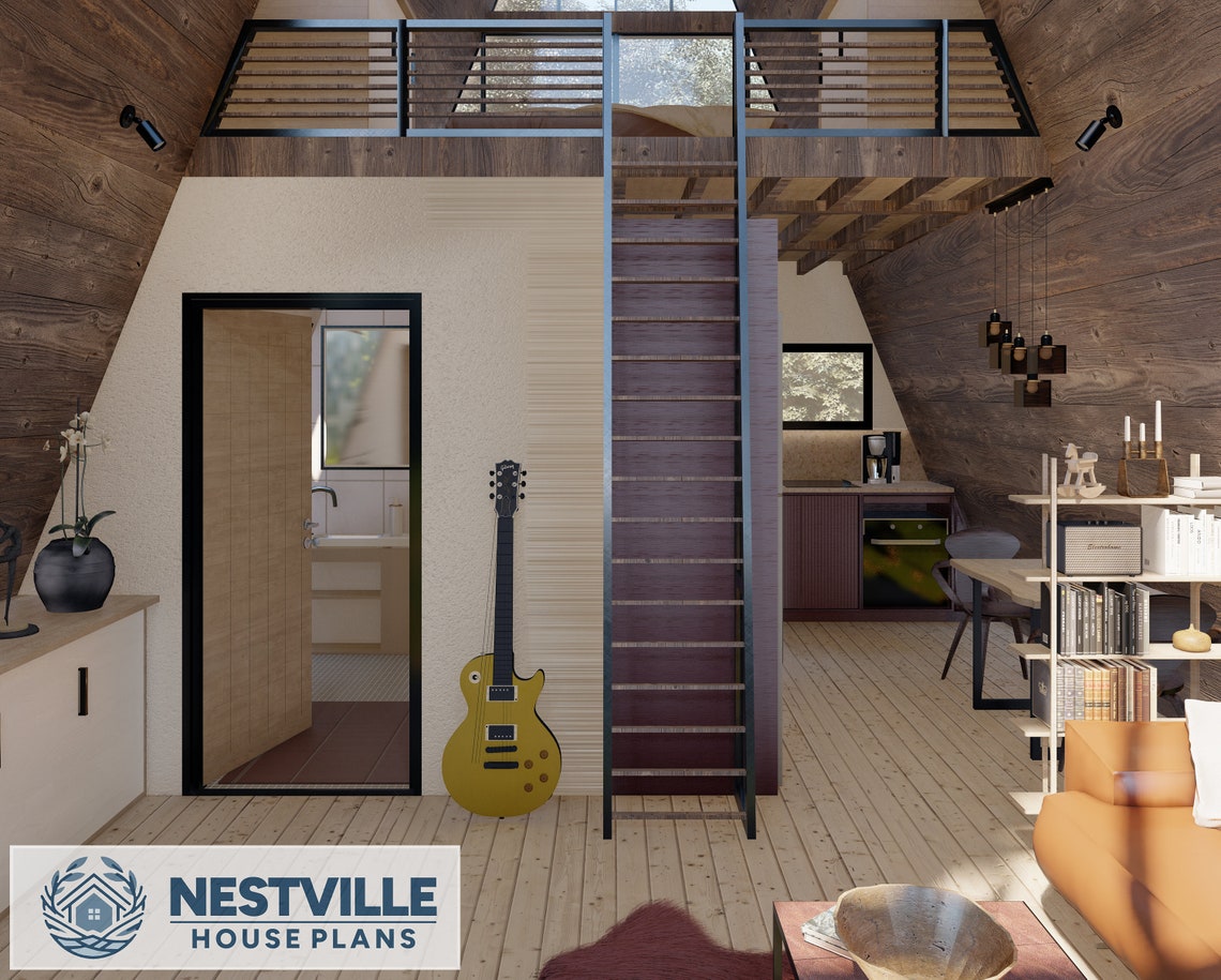 Modern House Plans 19x29 House Plan A Frame Cabin Plans Tiny House Plans Tiny Home Design House ...