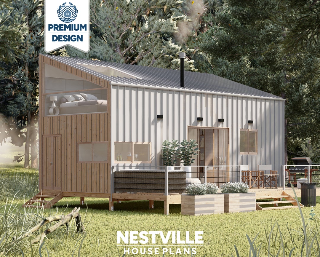 Modern House Plans | 12x30 Cabin House Plans | Cabin DIY | Small Tiny ...